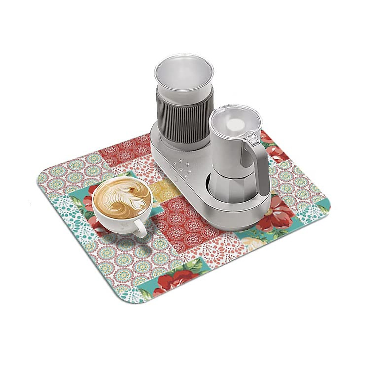 Washable Rubber Pioneer Dish Drying Mats For Kitchen Counter Home Large Coffee Bar Pad Accessories And Decor For Utensils Stemware (18''x24'')