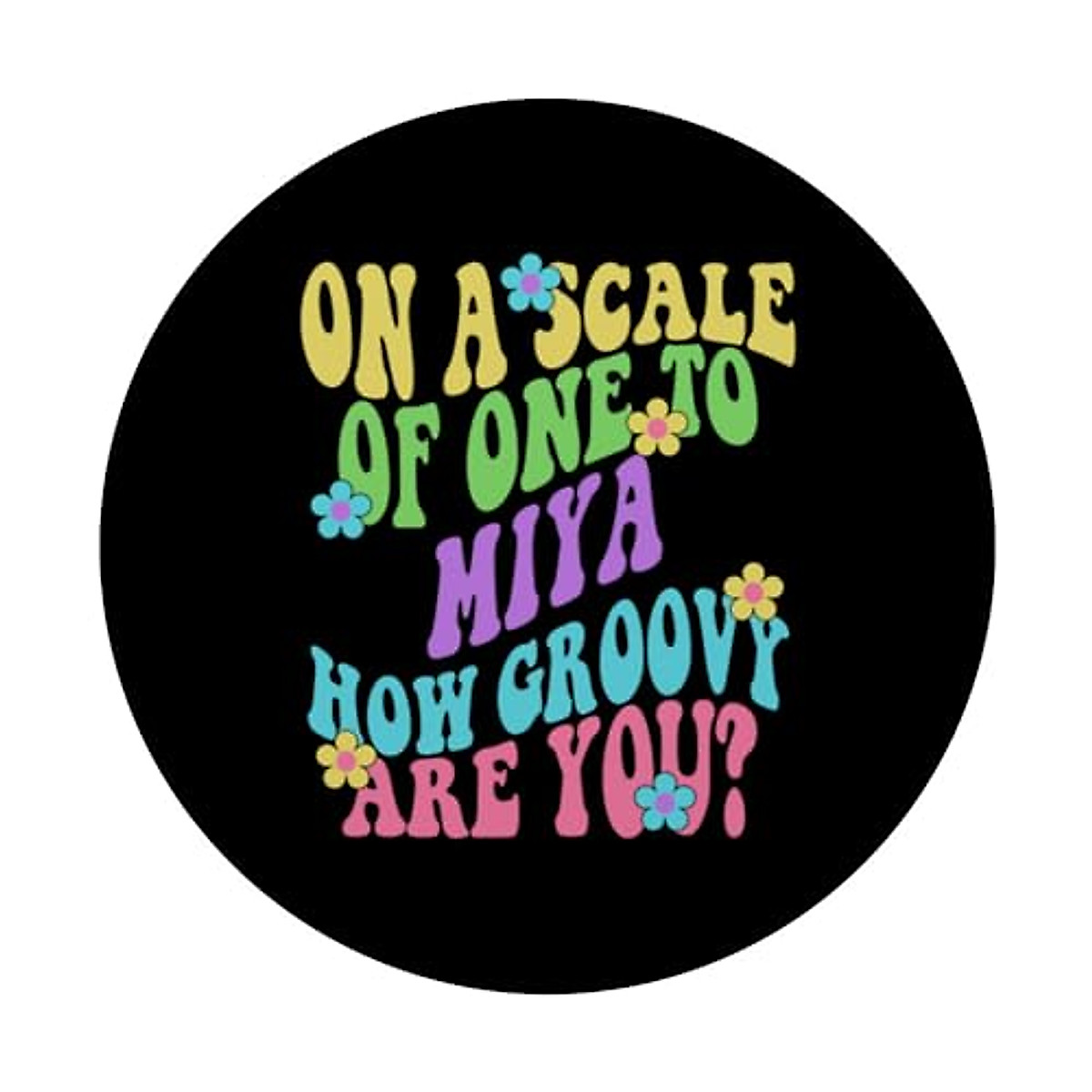 MIYA Cute Retro Girls Groovy MIYA Personalized Name PopSockets Standard PopGrip