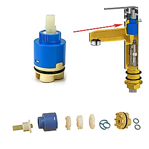 Faucet Valve Replacement Faucet Cartridge Ceramic Disc Cartridge for Single Handle Kitchen Basin Bathroom Faucet Parts (35mm)