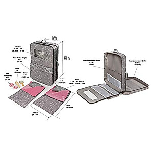 Badger Basket Pack Pretty Double Doll Carrier with Two Sleeping Bags for 18 inch Dolls - Gray/Stars