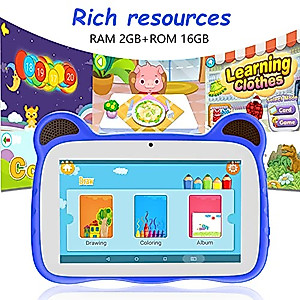 YQSAVIOR Kids Tablet 7 inch Tablet for Kids Android Toddler Tablet 2GB RAM 32GB ROM WiFi Tablet Pre Installed & Parent Control Learning Education Tablet Dual Camera IPS Touch Screen