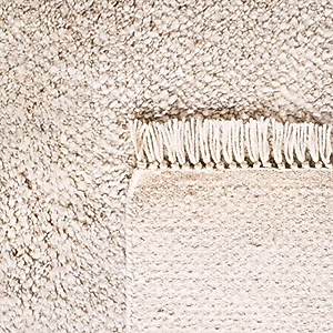SAFAVIEH Casablanca Collection 10' x 14' Beige CSB529B Hand-Knotted Premium Wool Tassel Fringe Living Room Dining Bedroom Area Rug