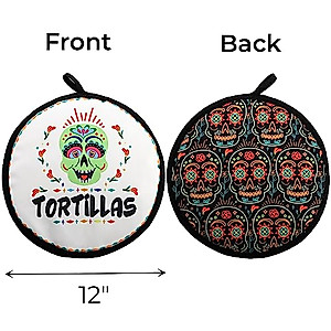 Hiceeden 3 Pack 12" Tortilla Warmer Pouch, Insulated Cloth Food Warmer Two Sides Keep Warm for Corn, Flour Taco, Mexican Party, Microwave Safe