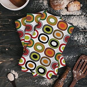 Absorbent Microfiber Kitchen Towels, Mid Century Modern, Tea Towel for Kitchen/Bathroom Decorative and Bar Towels, Geometric, Ultra Soft Resuable Dish Towels Cloths Nonstick Oil Washable Fast Drying