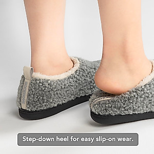 RockDove Women's Nomad Soft Faux Shearling Closed Back Memory Foam Slipper, Size 11-12 US Women, Light Grey