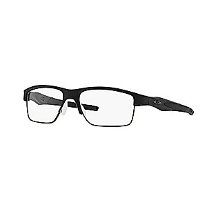 Oakley Men's OX3128 Crosslink Switch Rectangular Prescription Eyeglass Frames, Satin Black/Demo Lens, 53 mm