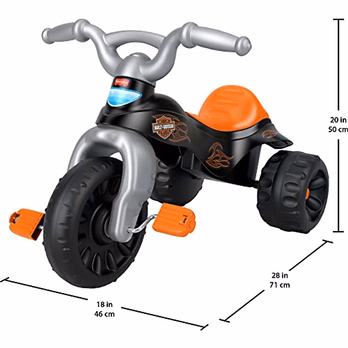 Fisher-Price Harley-Davidson Toddler Tricycle Tough Trike Bike with Handlebar Grips and Storage for Kids (Amazon Exclusive)