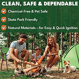 Superior Trading Co. All Natural Fire Starter 10-15 Minute Burn for BBQ, Campfire, Charcoal, Pit, Wood & Pellet Stove, 50 Extra Large Pods, Waterproof for Indoor/Outdoor Fire Starter, Brown