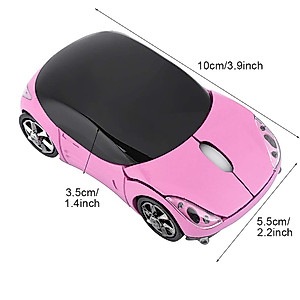 ASHATA 2.4G Car Mouse with USB Reciver 1600DPI Optical Mouse for PC Computer Laptop Tablet, High Cute Mouse for Win XP//Win7/ME/2000/for Mac OS ()
