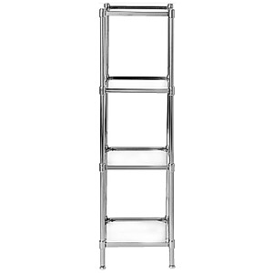 Organize It All 4 Tier Tempered Glass Freestanding Bathroom Storage Tower