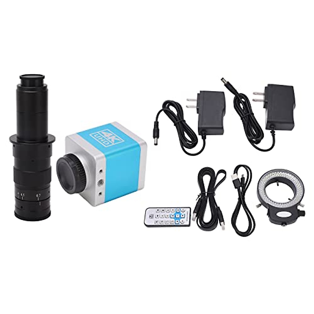 Microscope Camera USB Microscope Camera USB Industrial Camera Video Microscope Inspection Microscope 4k Microscope Camera Hd Output USB Industrial Camera with 180x LensLight (US