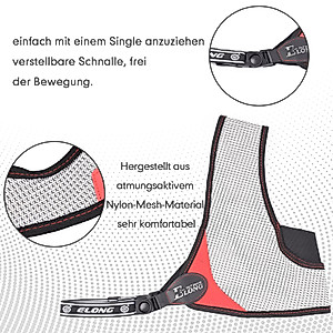 ELONG OUTDOOR Archery Chest Protector Upgraded Version Black Adjustable Simple Nylon Mesh Archery Chest Protector Free Size Outdoor Sports Hunting Shooting Chest Protector