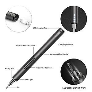 Mini Electric Screwdriver, Small Portable Cordless Power Screwdriver Set with 55 Precision Bits & LED Light & Magnetic Mat, Handy Repair Tool for Phone Watch Camera Laptop