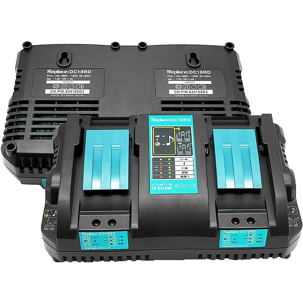 4A DC18RD Charger 18V 14.4V, Compatible with Makita 18V Charger DC18RA DC18RC Lithium-Ion Battery Charger BL1840 BL1850 BL1860 BL1830 BL1830B BL1840B BL1415