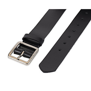Levi's Women's Casual Square Center Bar Buckle Belt, Black Elevated, Medium