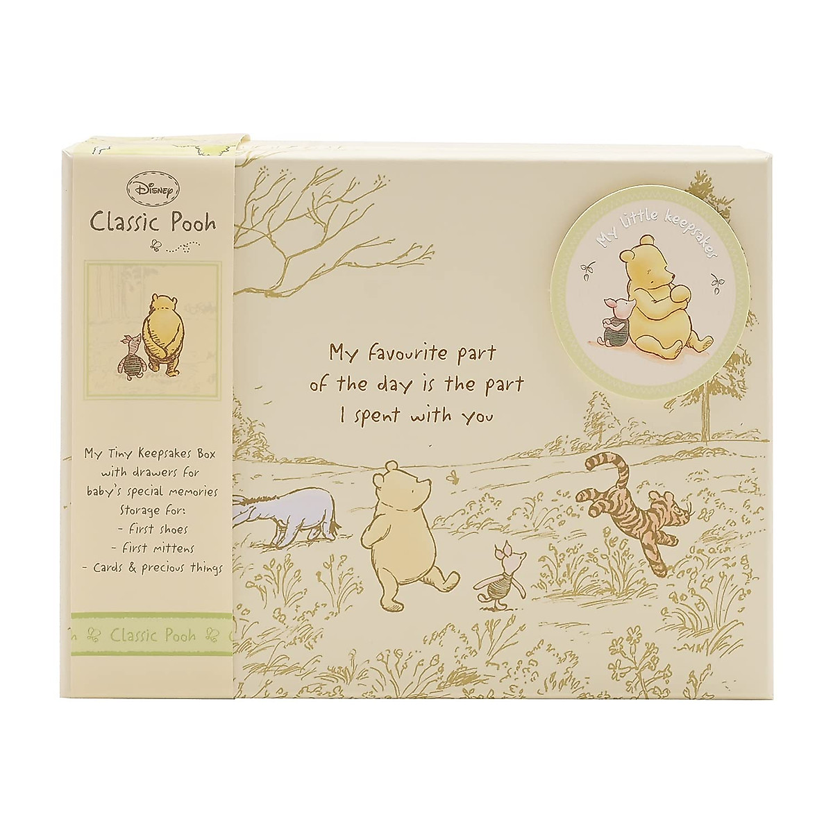 Happy Homewares Winnie The Pooh Keepsake Box with Drawers and Map of Hundred Acre Wood - Officially Licensed