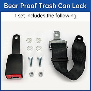 KOMOHOM Bear Proof Trash Can Lid Lock, Garbage Can Locks for Animals, Trash Can Straps for Raccoons, Raccoon Proof Garbage Can Lock Bear Trash Can Lock Bear Straps for Garbage Can