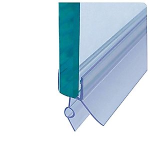 Cozylkx Frameless Shower Door Bottom Seal with Drip Rail for 3/8"(10mm) Glass, Length 27.5"/0.7m, Glass Door Sweep Stop Shower Leaking Clear