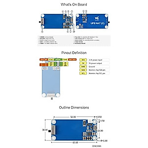 UPS HAT (C) for Raspberry Pi Zero Boards, Provides 5V Uninterruptible Stable Power, with Pogo Pin Connector