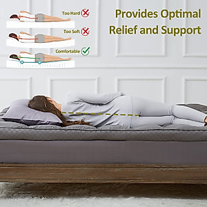 TopTopper Mattress Topper California King, Cooling Mattress Pad Cover for Hot Sleepers, Extra Thick 5D Snow Down Alternative Overfilled Plush Pillow Top with 8-21 Inch Deep Pocket - 72"x84" Dark Grey