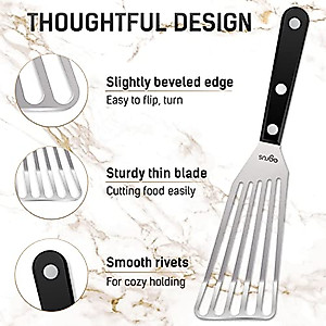 AGRUS Fish Spatula Stainless Steel, Grill, Egg, Omelette, Pancake, Metal Angled Slotted Turner