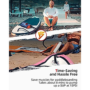 Abahub 22PSI SUP Electric Air Pump, Auto-Off Inflation & Deflation, Portable High Pressure Pump, 12 DV Car Connector for Inflatable Stand Up Paddle Boards, Kayaks, Boats