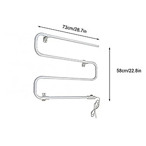 Wall-Mounted Toilet Bathroom Electric Heating Towel Bath Towel Drying Rack Constant Temperature,White