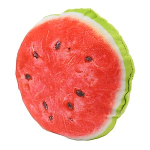 BEIJIALY Fruit Plush Dog Toy, Small Breed Puppy Chew Toys, Cartoon Cute Interactive Soft Squeaky Plush Dog Toys Puppy Chew Food Shaped Toy for Small Medium Large Dogs(Watermelon)