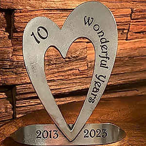 English Pewter Company 10th Tenth Tin Ten Year Wedding Anniversary Heart Keepsake Gift Personalised With Your Years [ANN100]