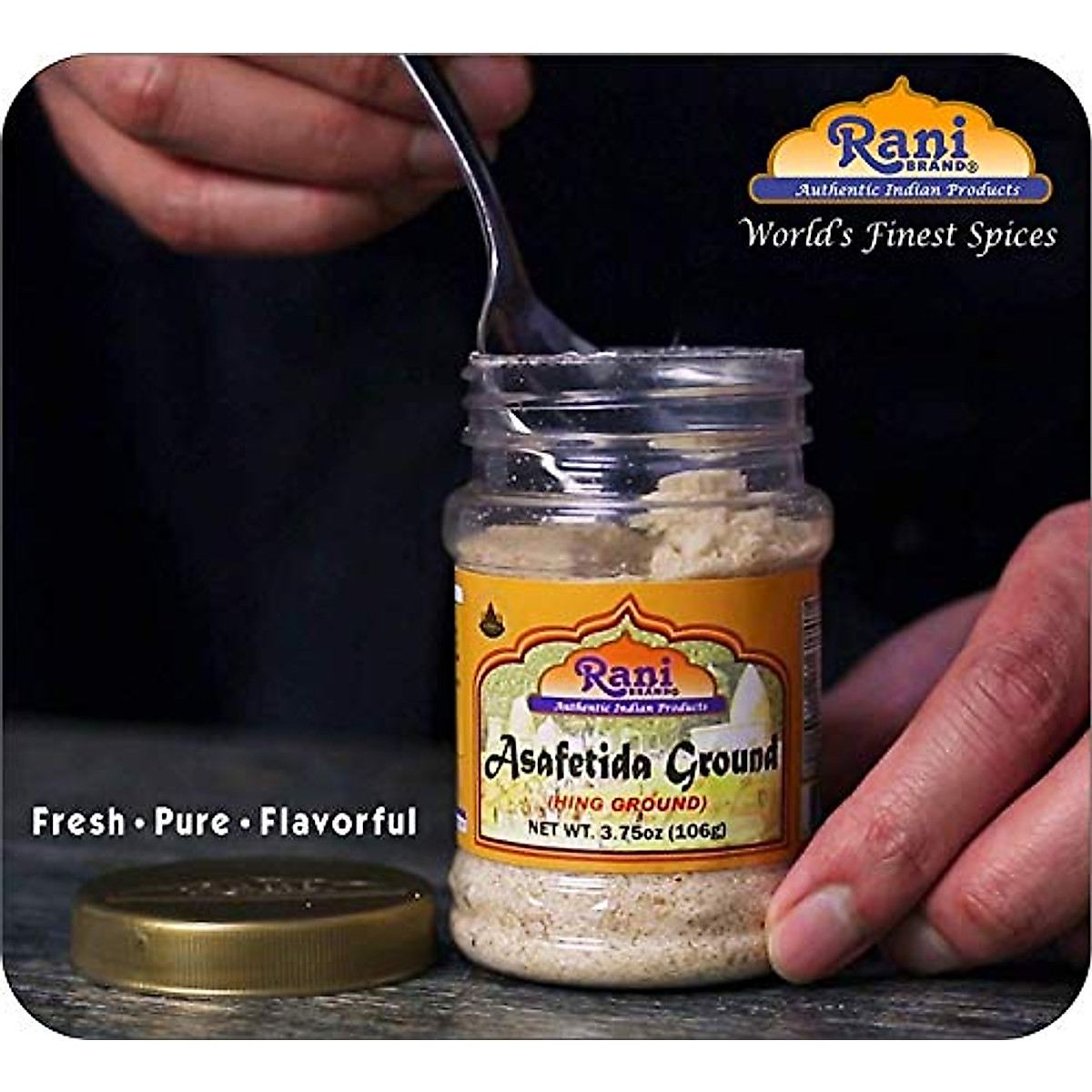 Rani Asafetida (Hing) Ground 3.75oz (106g) PET Jar ~ All Natural | Salt Free | Vegan | Non-GMO | Asafoetida Indian Spice | Best for Onion Garlic Substitute