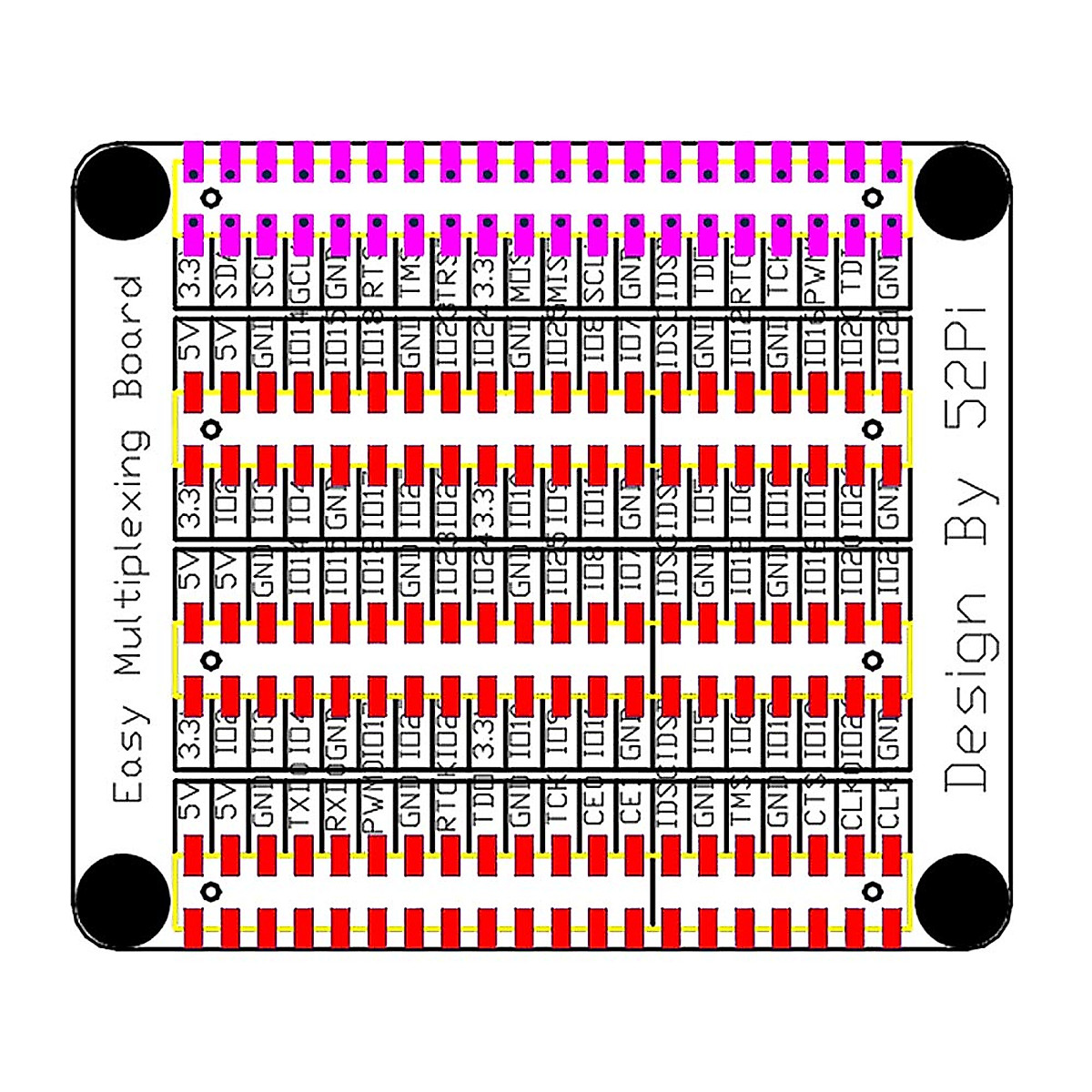 GeeekPi GPIO Extension Board for Raspberry Pi, Expansion Board GPIO 1 to 4 for Raspberry Pi 4B / 3B+ / 3B with Screws