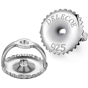 4-Pairs Screw Earring Backs,18K Gold Plated Sterling Silver Screw on Earring Backs Replacements for Diamond Earring Studs, Hypoallergenic Secure ScrewBacks for Threaded Post .032"