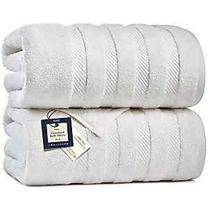 Jumbo Bath Sheets Towels For Adults 35" x 70" - 2-Pack - 100% Cotton White Bath Sheet Set - Extra Large Oversized Bath Towels, Absorbent Bath Towel Set, Heavenly-Soft Bathroom Towels - Oeko-Tex Towels