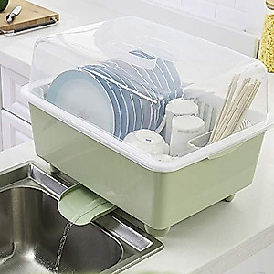 STRAW Plastic Tableware Drain Rack, Kitchen Tableware Drain Cabinet Support Rack Modern Tableware Rack Storage Box