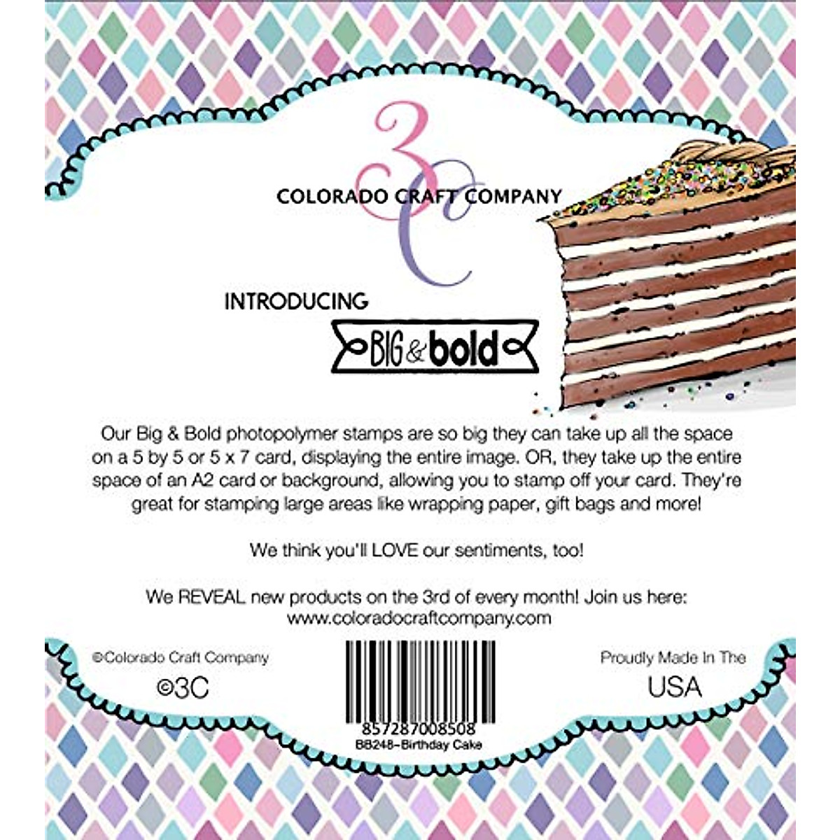 COLORADO CRAFT COMPANY Colorado Clear Stamp Bday, Birthday Cake-Big & Bold