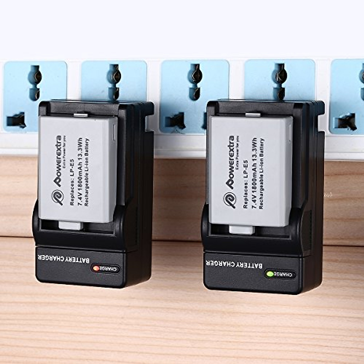 Powerextra 2 Pack LP E5 Replacement LP-E5 Battery Pack for Canon Rebel XS Rebel T1i Rebel XSi 1000D 500D 450D Kiss X3 Kiss X2 Kiss F