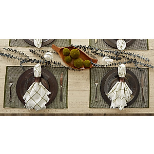 DII Two-Toned Collection Tabletop, Placemat Set, Sage, 6 Piece