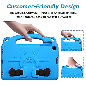 FIREVASE Tablet Case for Samsung Galaxy Tab A 10.1 Inch (2019), ONLY FIT SM-T510/SM-T515, EVA Shock Proof Light Weight Professional Kids Case, with Handle Built-in Bracket & Shoulder Strap (Blue)