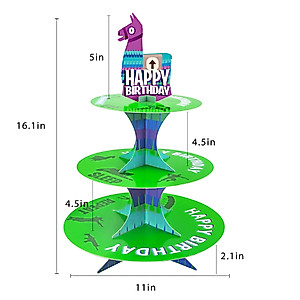 Video Game Party Supplies, 3 Tier Video Game for Nite Cupcake Stand for Kids Boys Girls Birthday Baby Shower Game Party Decorations