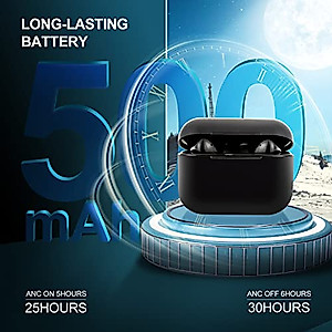 ＷＭＷＹＭＸ Wireless Earbuds, Active Noise Cancelling Headphones in-Ear Bluetooth Headsets with 4 Mics 30hrs Playtime Fast Charging Premium Sound for Sports IPX8 Waterproof Gaming/Sleeping Earphones