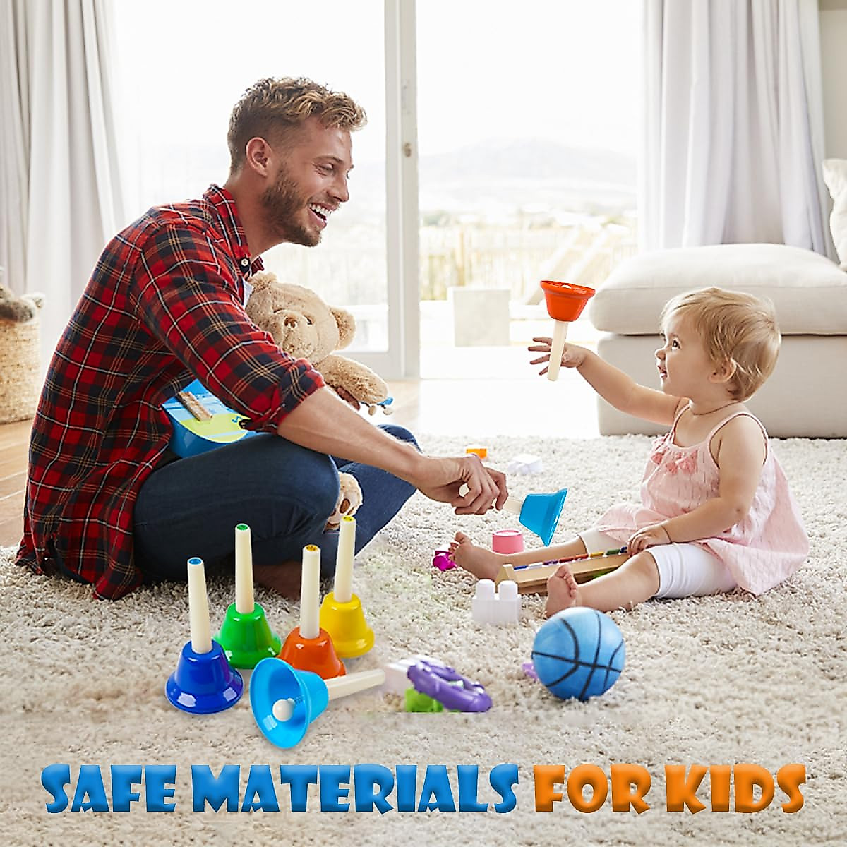 Handbells, Hand Bells Set 8 Note Musical Bells with Colorful Songbook for Toddlers Children Kids Adults School Church Classroom Wedding, by Vangoa