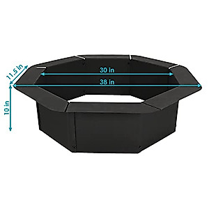 Sunnydaze 2.2mm Thick Steel Above-/In-Ground Octagon Fire Pit Insert - 38 Inches W