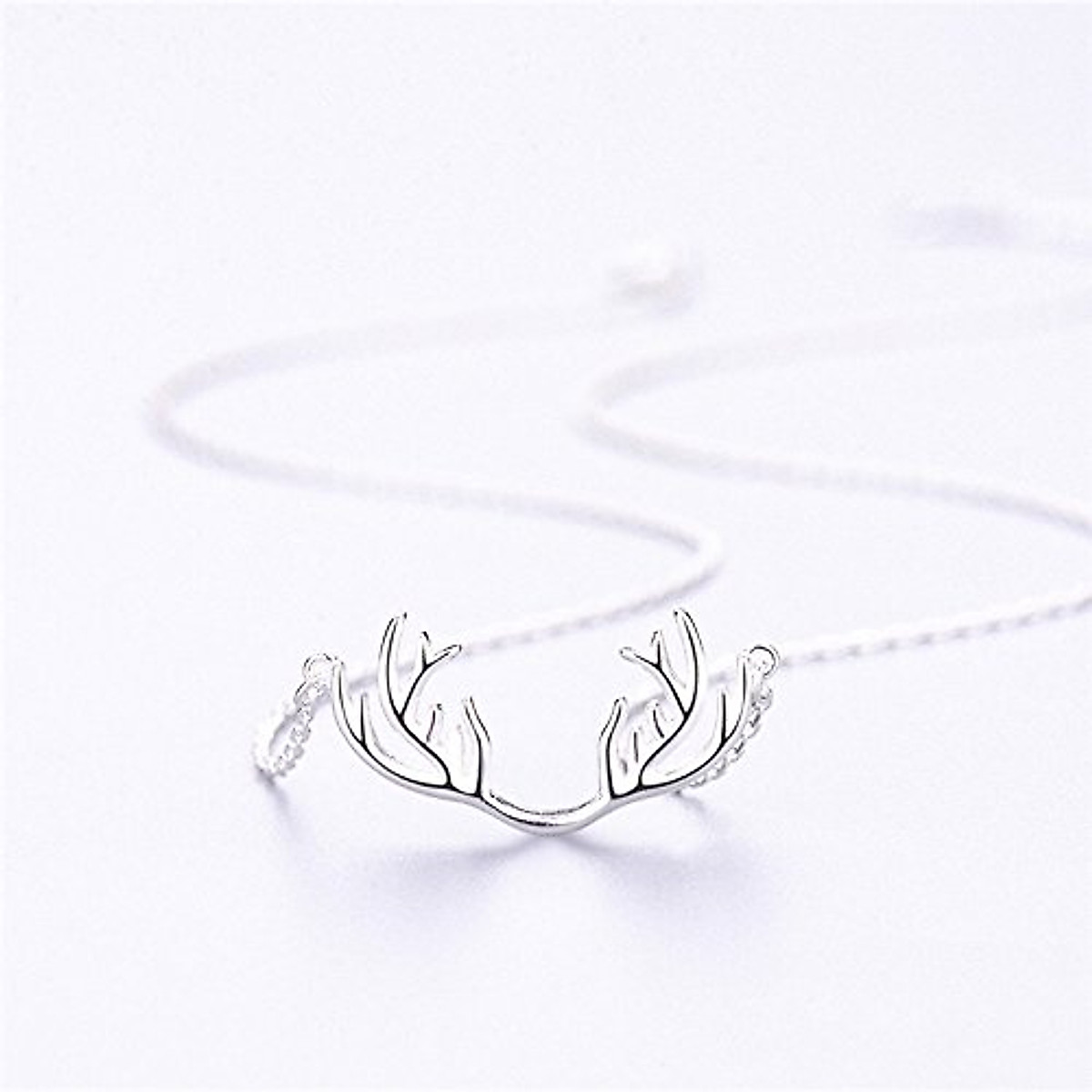 Helen de Lete Innovative Deer Horn Antler Sterling Silver Collar Necklace