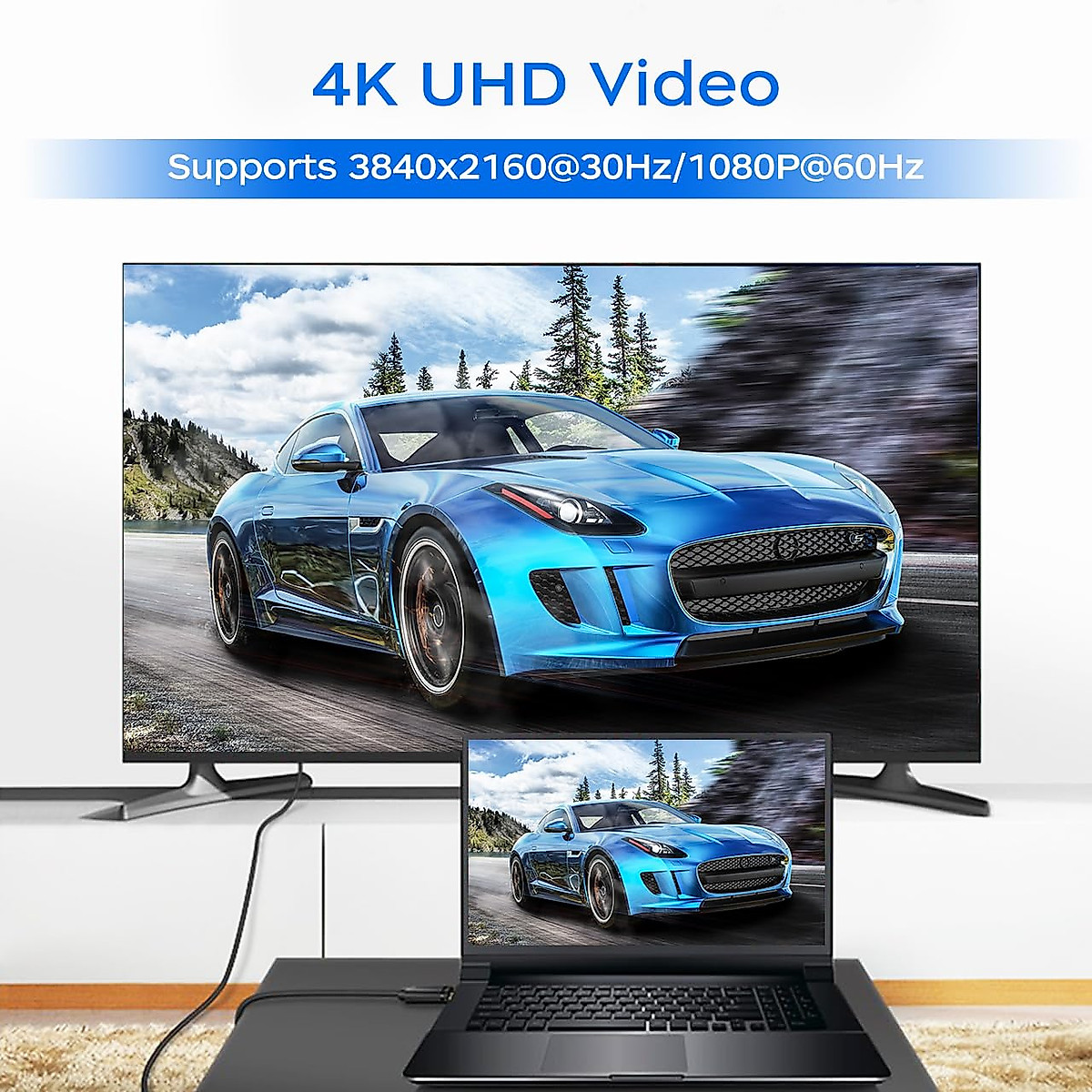 QINGLER 4K Displayport to HDMI Cable 6 Feet 2-Pack, Display Port (DP) to HDMI Adapter Male to Male Cord Converter for PC to HDTV, Monitor, Projector