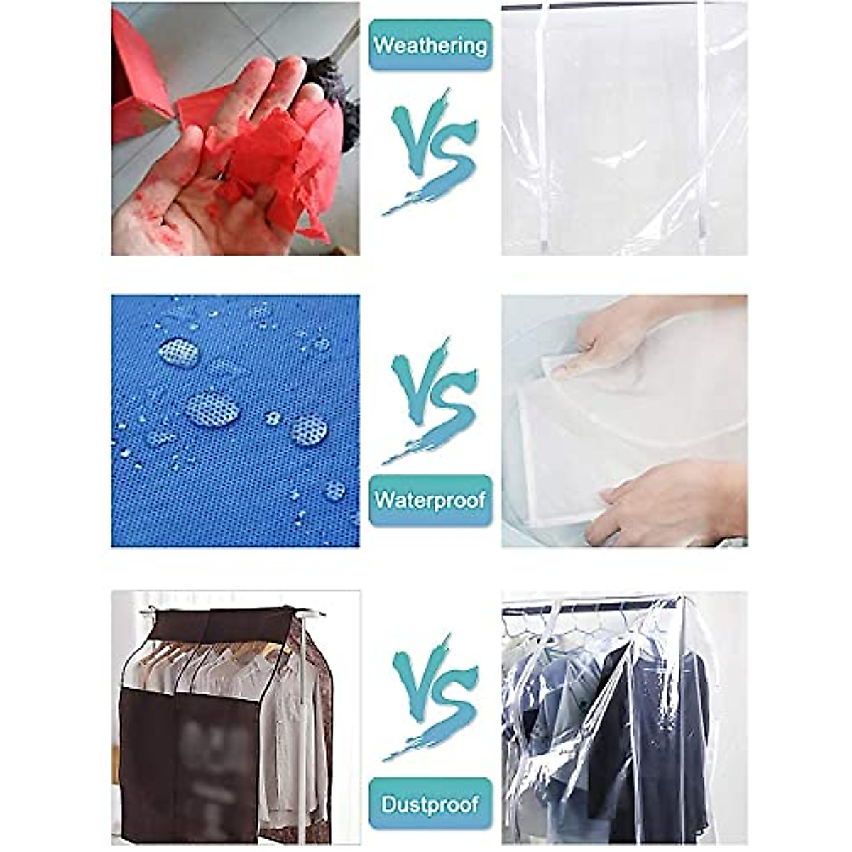 TzBBL Garment Rack Cover 5 Ft with Strong Zipper Protective Rail Cover 47" X 20" X 59" (120 X 50 X 150 cm)-Only Cover