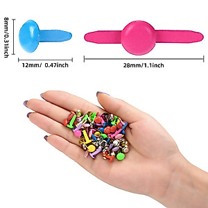 moinkerin 200 Pcs Mini Brads Metal Brad Fasteners Split Pins Pastel, 0.3 x 0.47 inch Multicolor Round Brads for Paper Craft DIY Stamping Scrapbooking