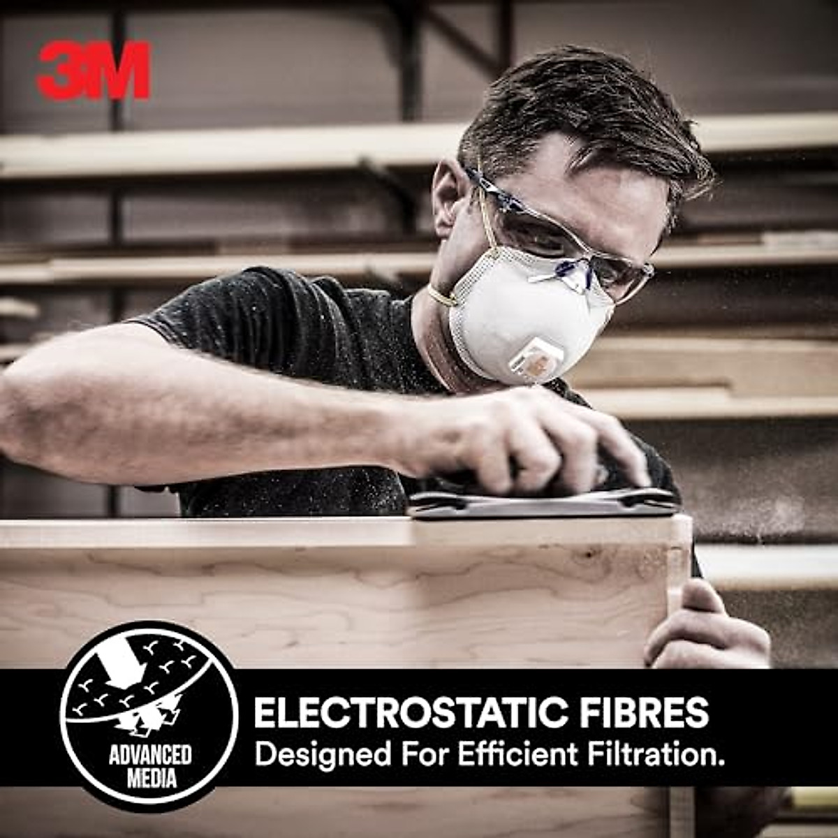 3M All-In-One Respirator, Best for Sanding, Fiberglass, Drywall, Painting, N95, Exhalation Valve Helps Direct Exhaled Air Downward, Relief From Dusts And Certain Particles, 10-Pack