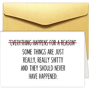 Chenive Funny Get Well Card for Him Her, Humor Encouragement Card for Friend, Sympathy Card, Cancer Card, Everything Happens For A Reason
