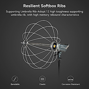 SmallRig RA-L65 Lantern Softbox Quick Release-One Step, 26in Light Modifier with Fabric Barn Doors, Diffuser for SmallRig Video Light 120B, 120D, 220B, 220D and Other Bowens Mount Light-3754