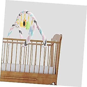 Kisangel 4pcs Stroller Travel Shape Toy with Crib Adorable Rattle Mobile Baby Accessories Seat Bed Pendant Car Soft Play Ornament Learning for Infant Bell Arch Moon Activity Hanging Toys